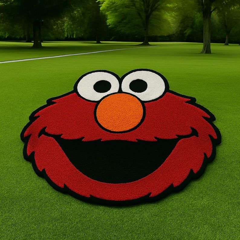 Hand-tufted Wool Cartoon Rug | Red Character Kids Playroom Carpet - Etsy