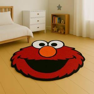 Hand-tufted Wool Cartoon Rug | Red Character Kids Playroom Carpet - Etsy