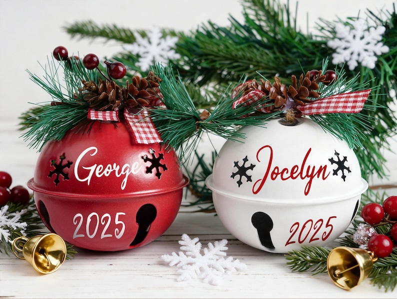 Custom Christmas Jingle Bell Ornament,personalized Christmas Tree ...