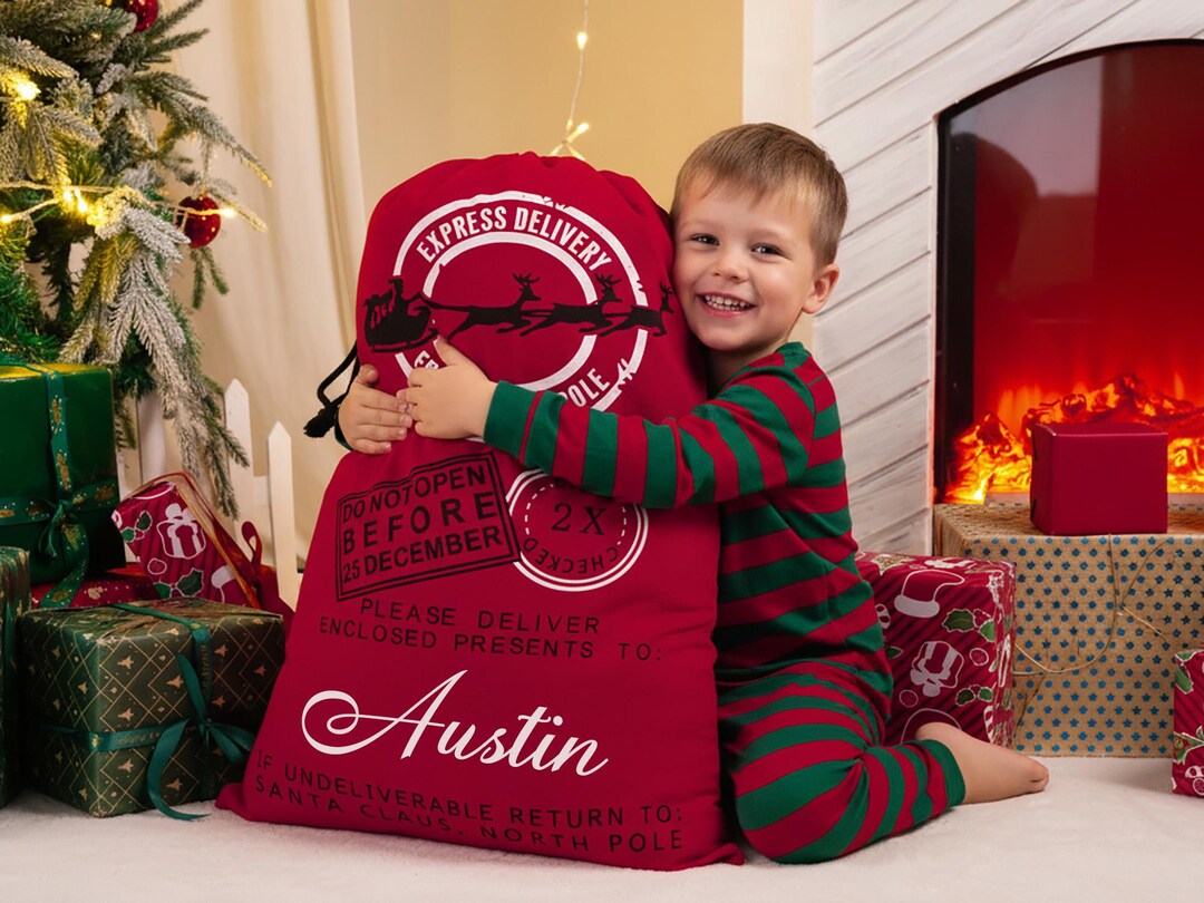 Personalized Large Santa Bag,christmas Santa Sack With Name,christmas ...