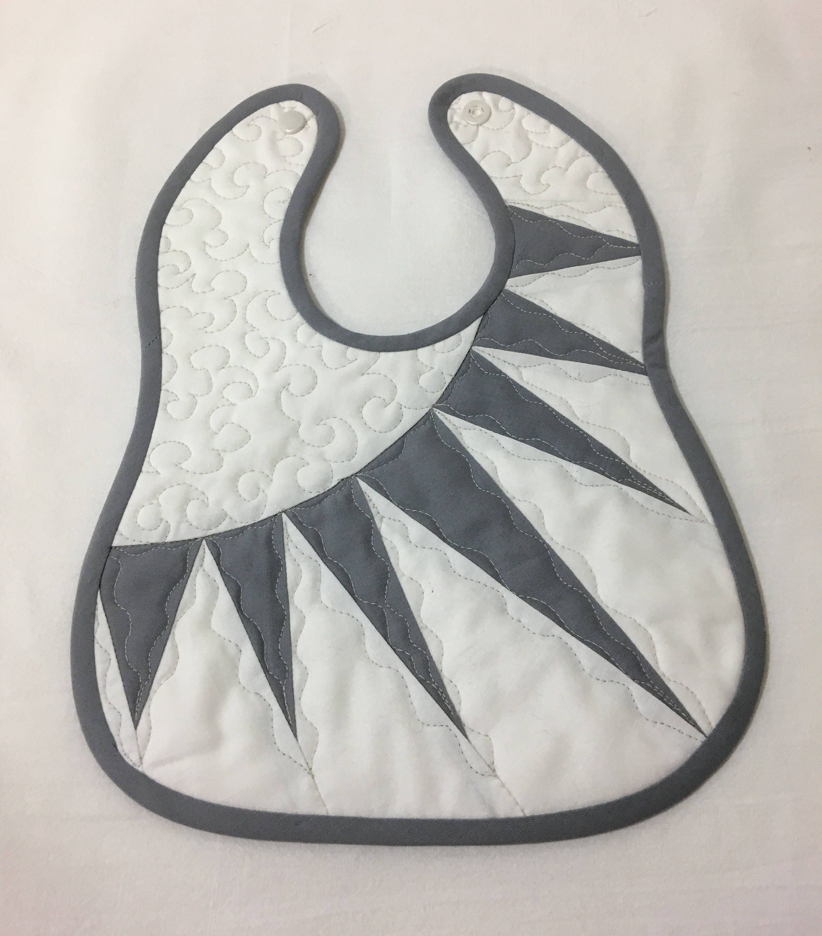 Quilted Baby Bib Neutral Gray and White New York Beauty Quiltsy ...