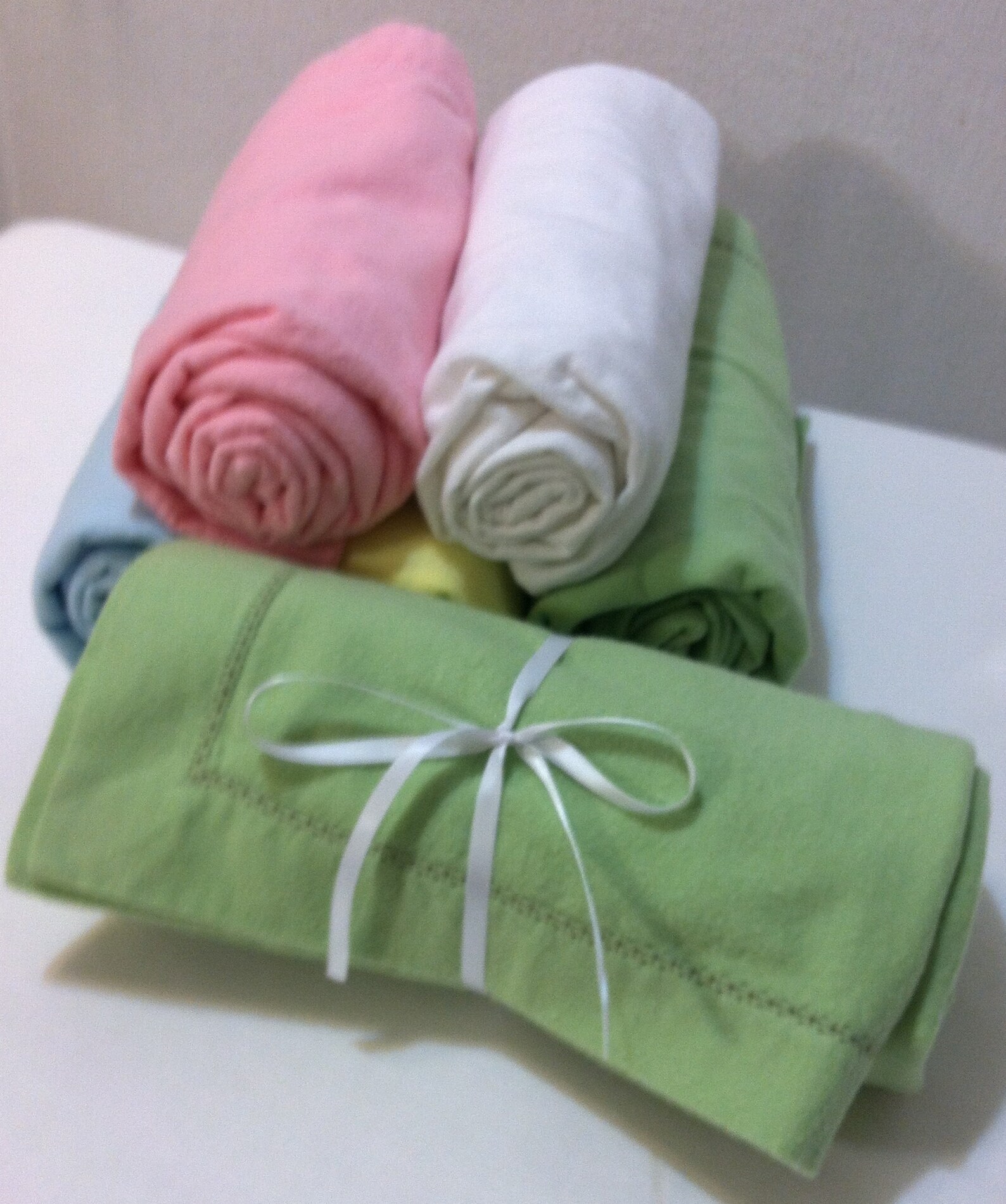 Hemstiched Flannel Baby Receiving Blanket Green Quiltsy - Etsy