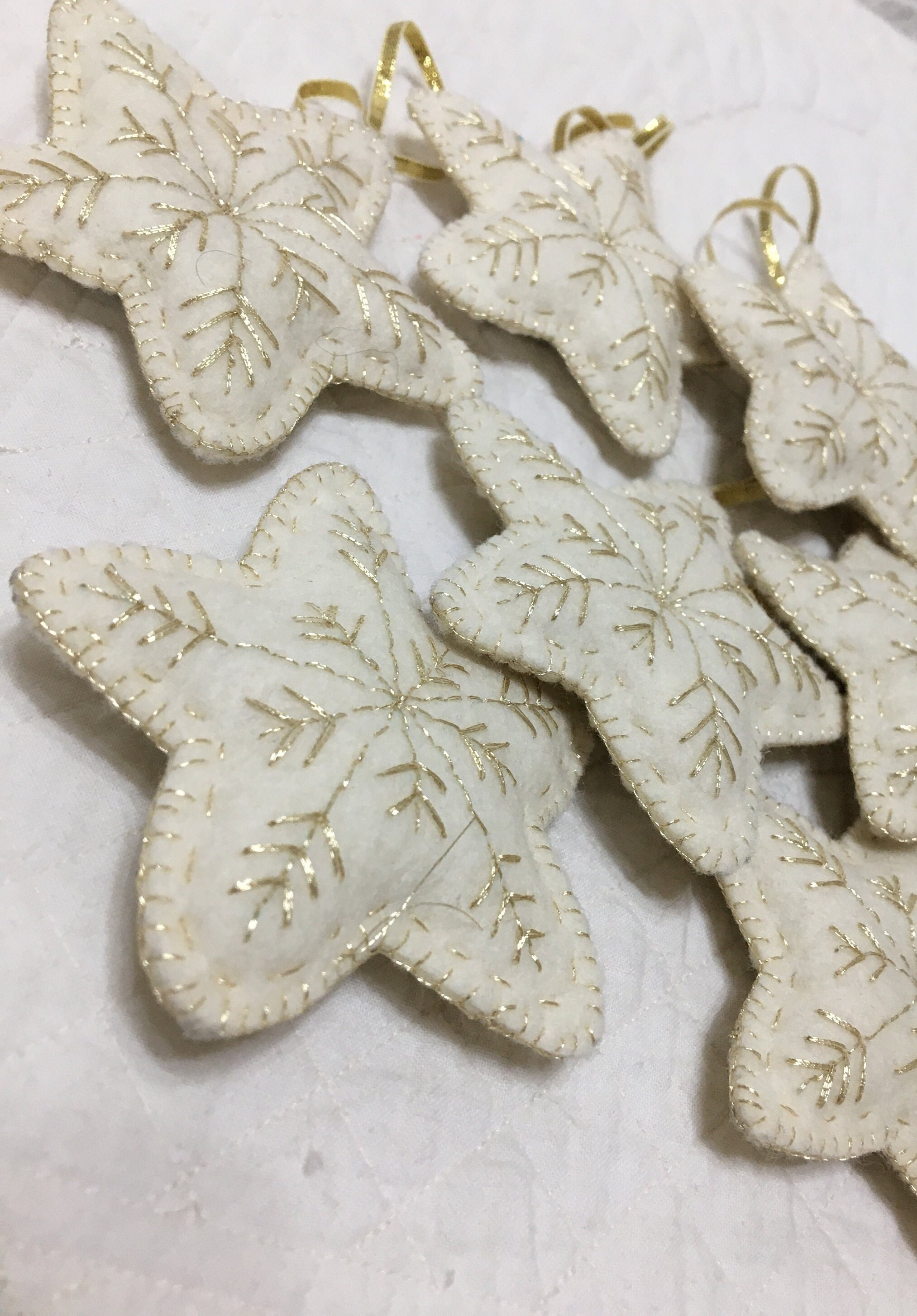 Gold Embroidered Wool Felt Holiday Star Ornament - Etsy