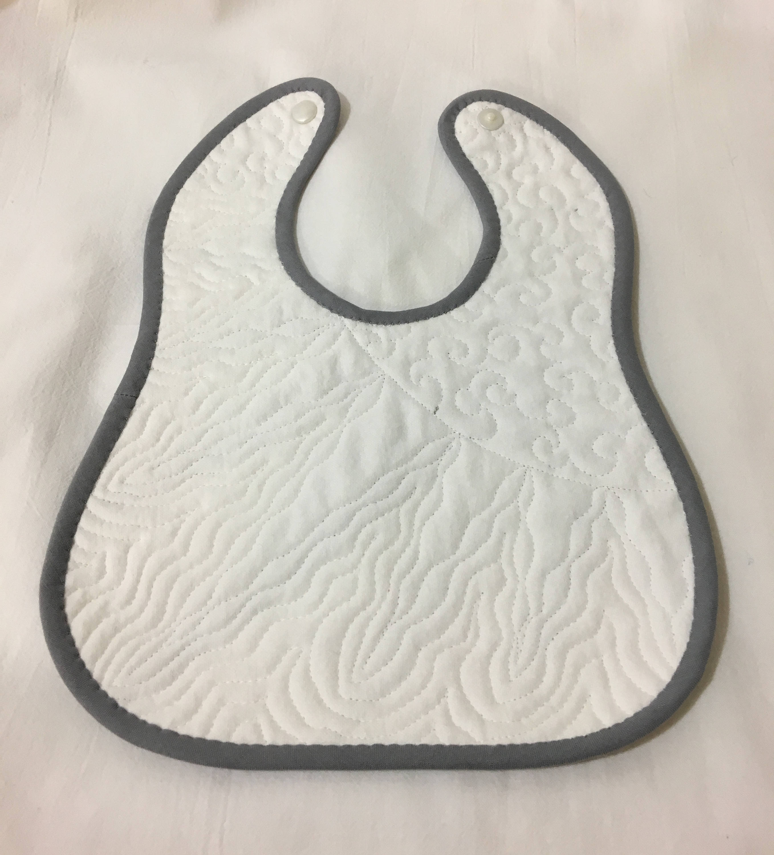 Quilted Baby Bib Neutral Gray and White New York Beauty Quiltsy ...
