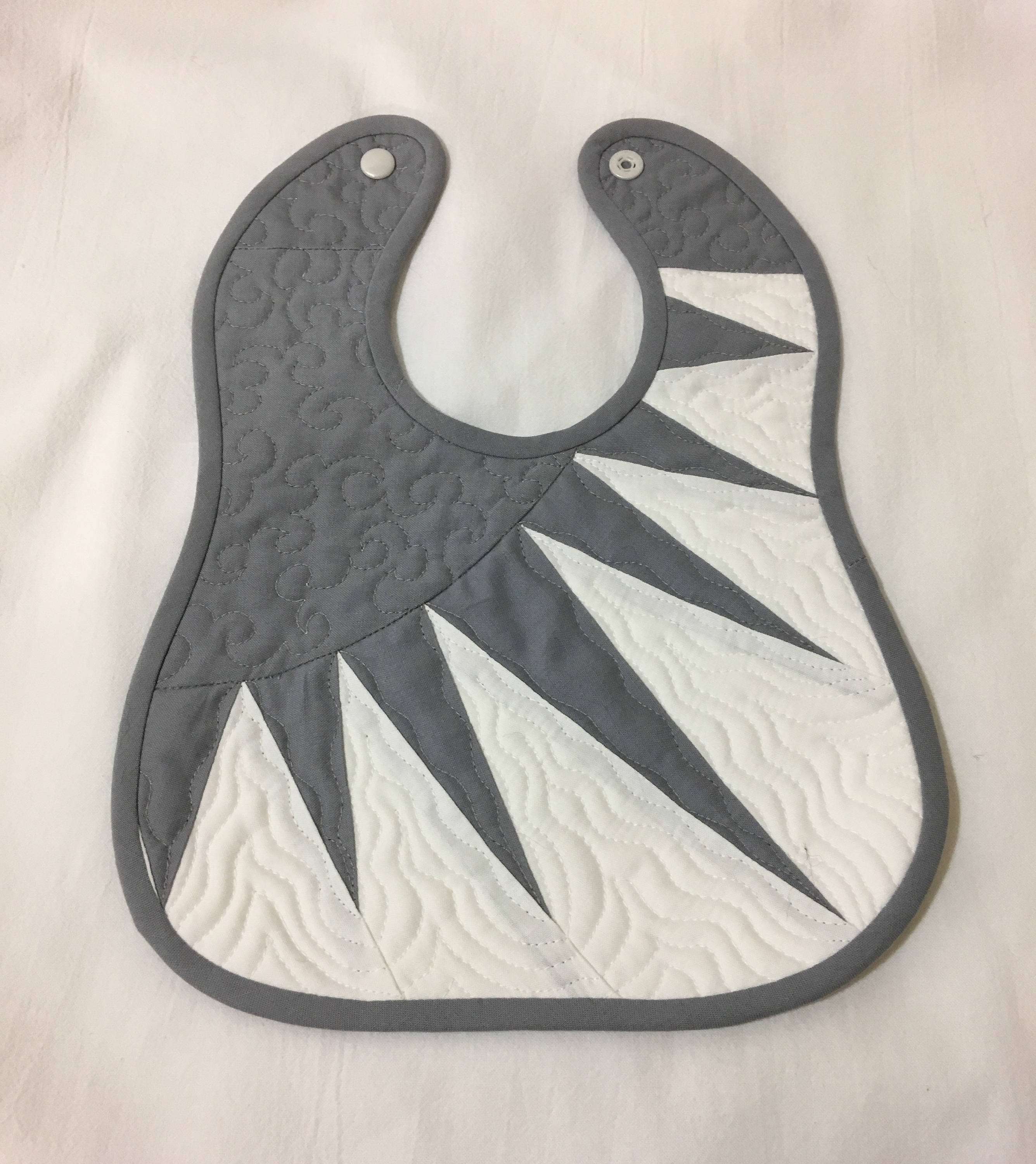 Quilted Baby Bib Neutral Gray and White New York Beauty Quiltsy ...