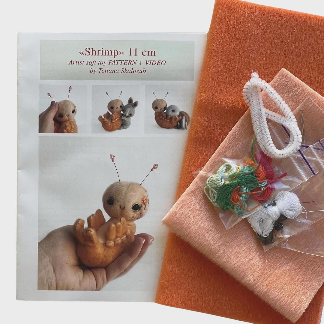 Shrimp Sewing Kit for Kids, DIY Felt Shrimp Craft Kit, Make Your Own ...