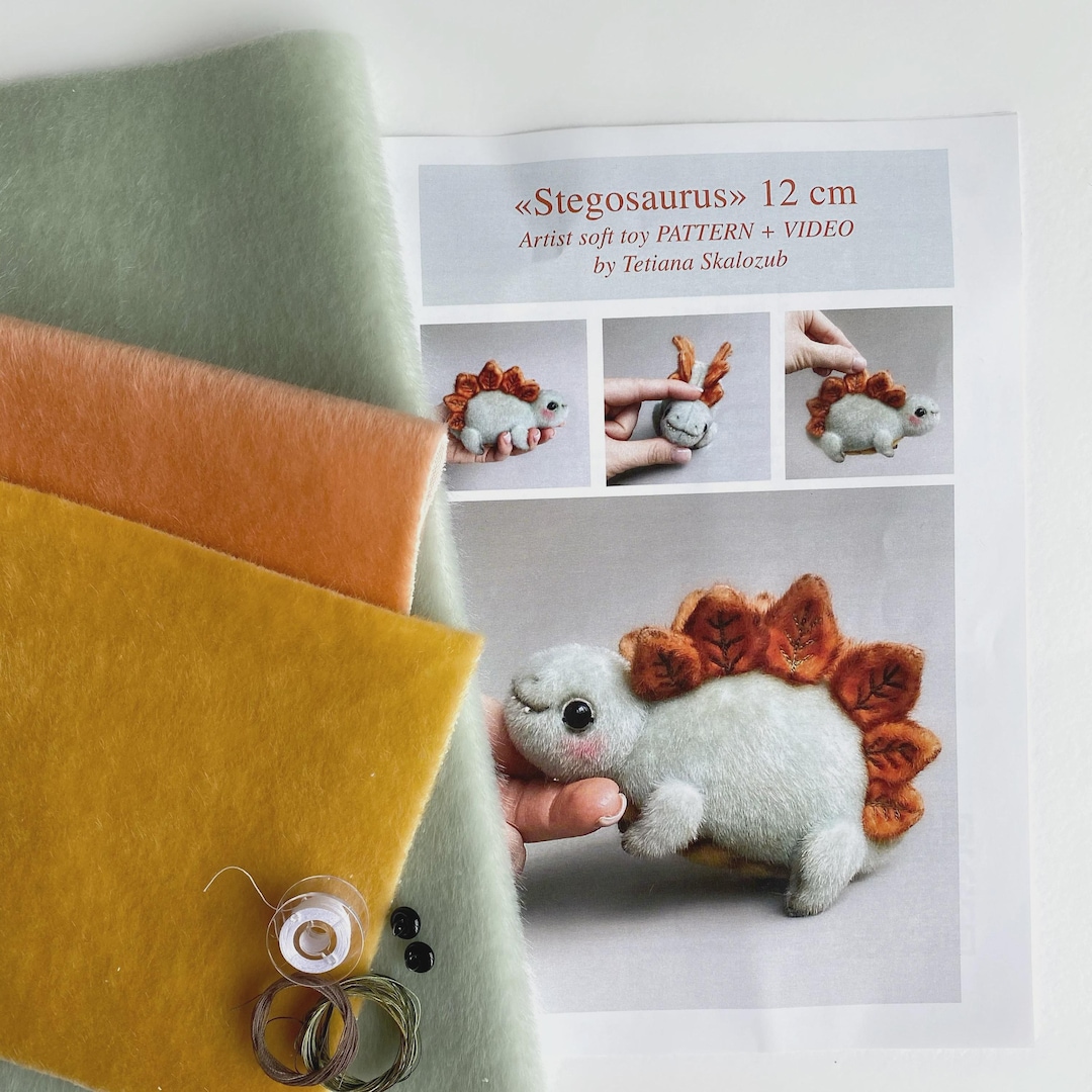 Stegosaurus Sewing Kit, DIY Felt Stegosaurus Craft Kit, Make Your Own ...