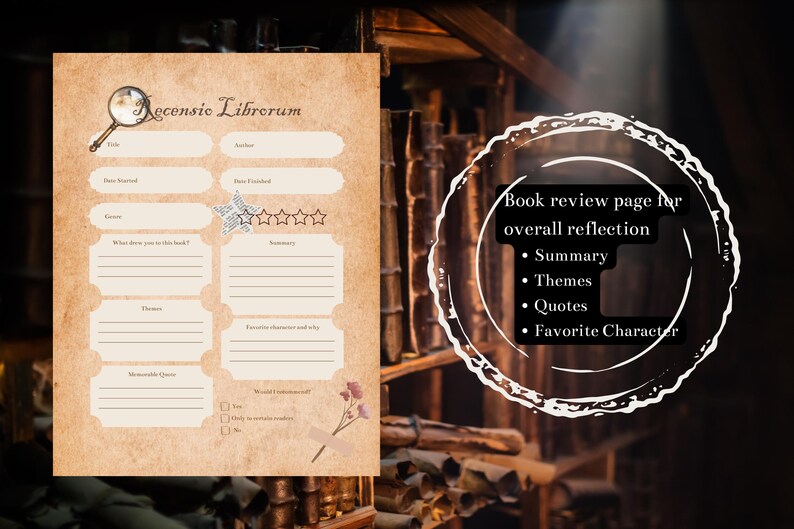 Forget Me Not Reading Journal & Printable Bookmarks | Digital Book ...