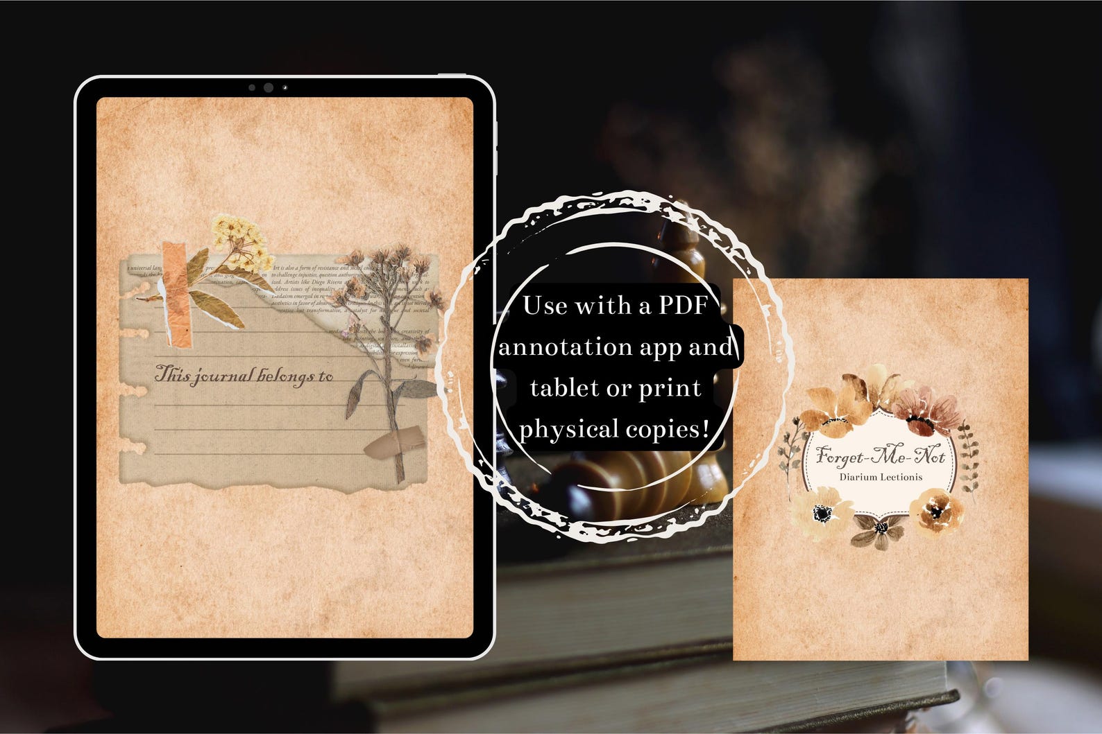 Forget Me Not Reading Journal Printable Bookmarks Digital Book