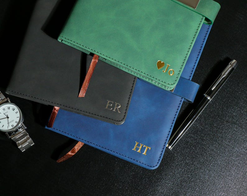 Personalized Leather Notebook ,custom Leather Journal Set,personalised ...