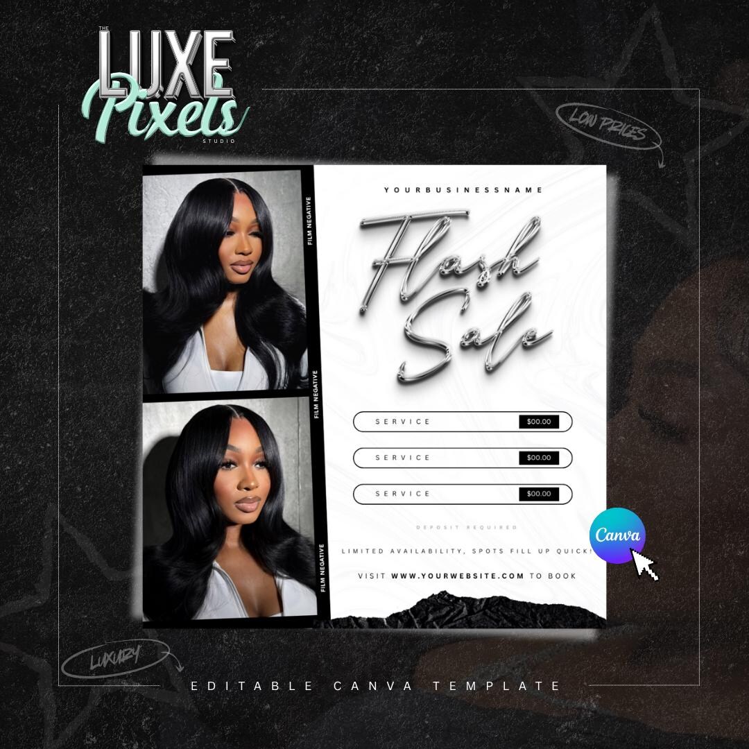 Flash Sale Editable Canva Flyer| Lash Tech, Nail Tech, Salon Owner ...