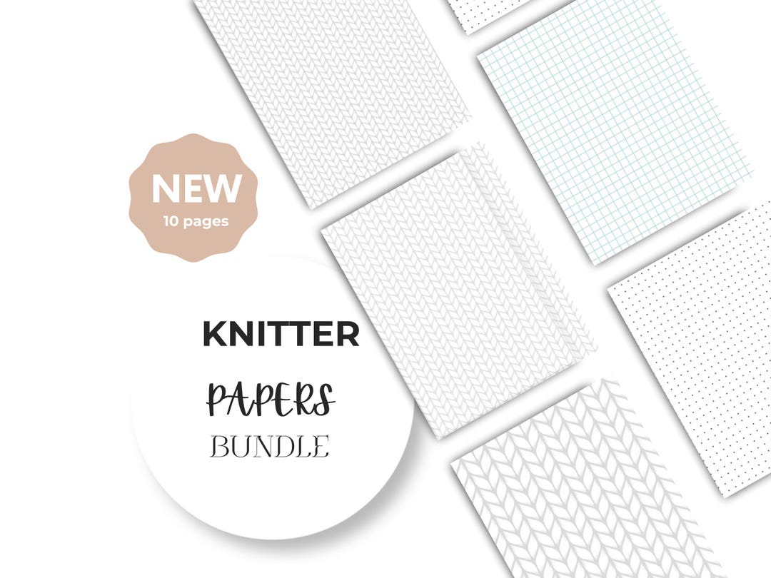 Knitting Graph Paper Bundle, Printable Design Grid, Yarn Tracker ...
