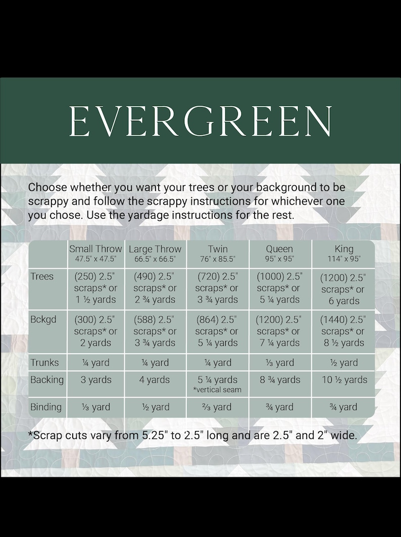 Evergreen Quilt Pattern PDF Download - Etsy