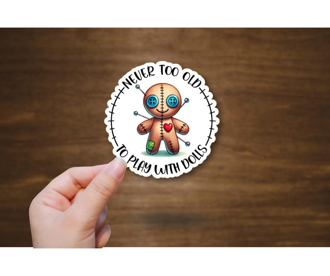 Cute Voodoo Doll Sticker – Funny Vinyl Stickers for Laptops, Journals ...