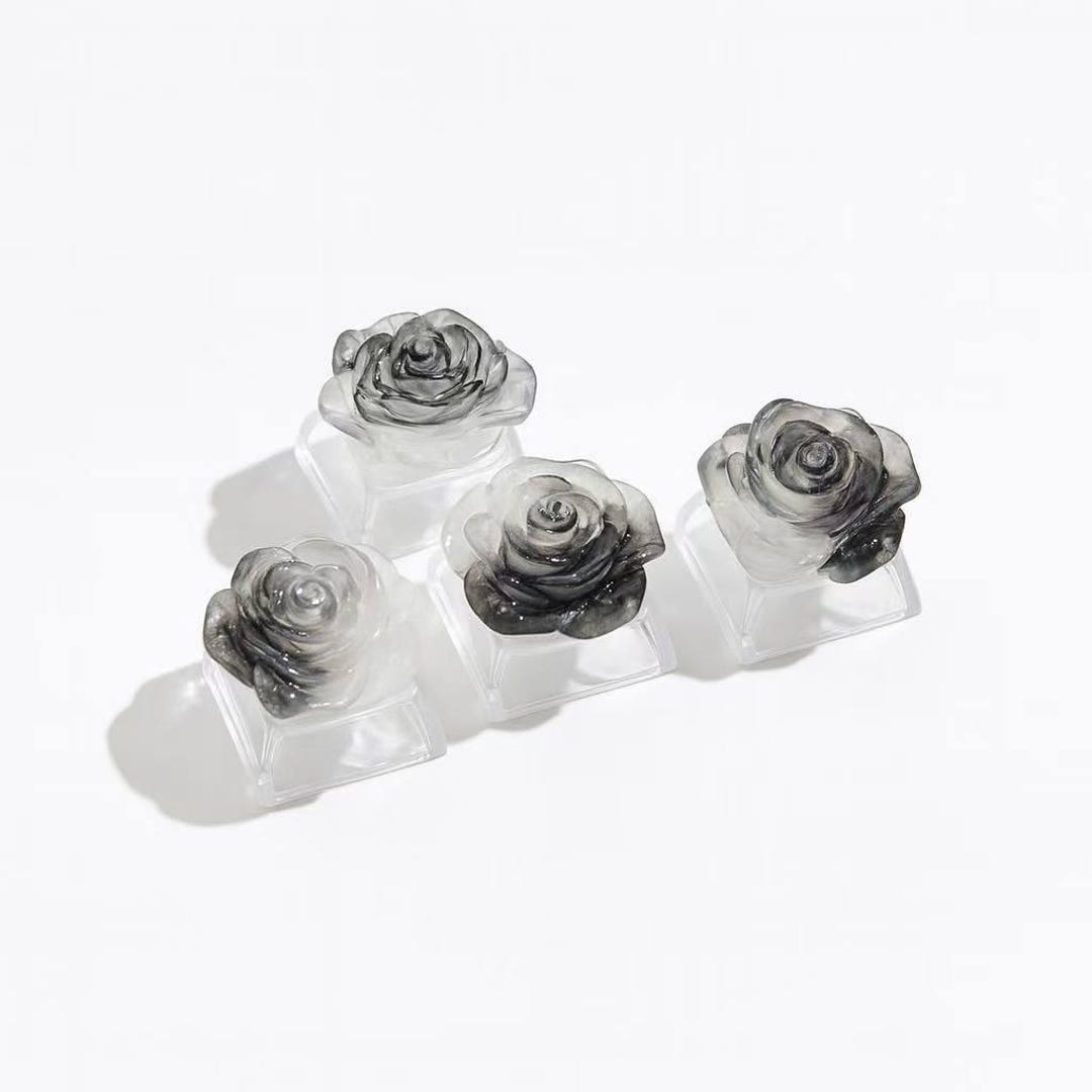 Long Nails Gaming Keycaps |4 Black Rose WASD Set | Gothic Kawaii ...
