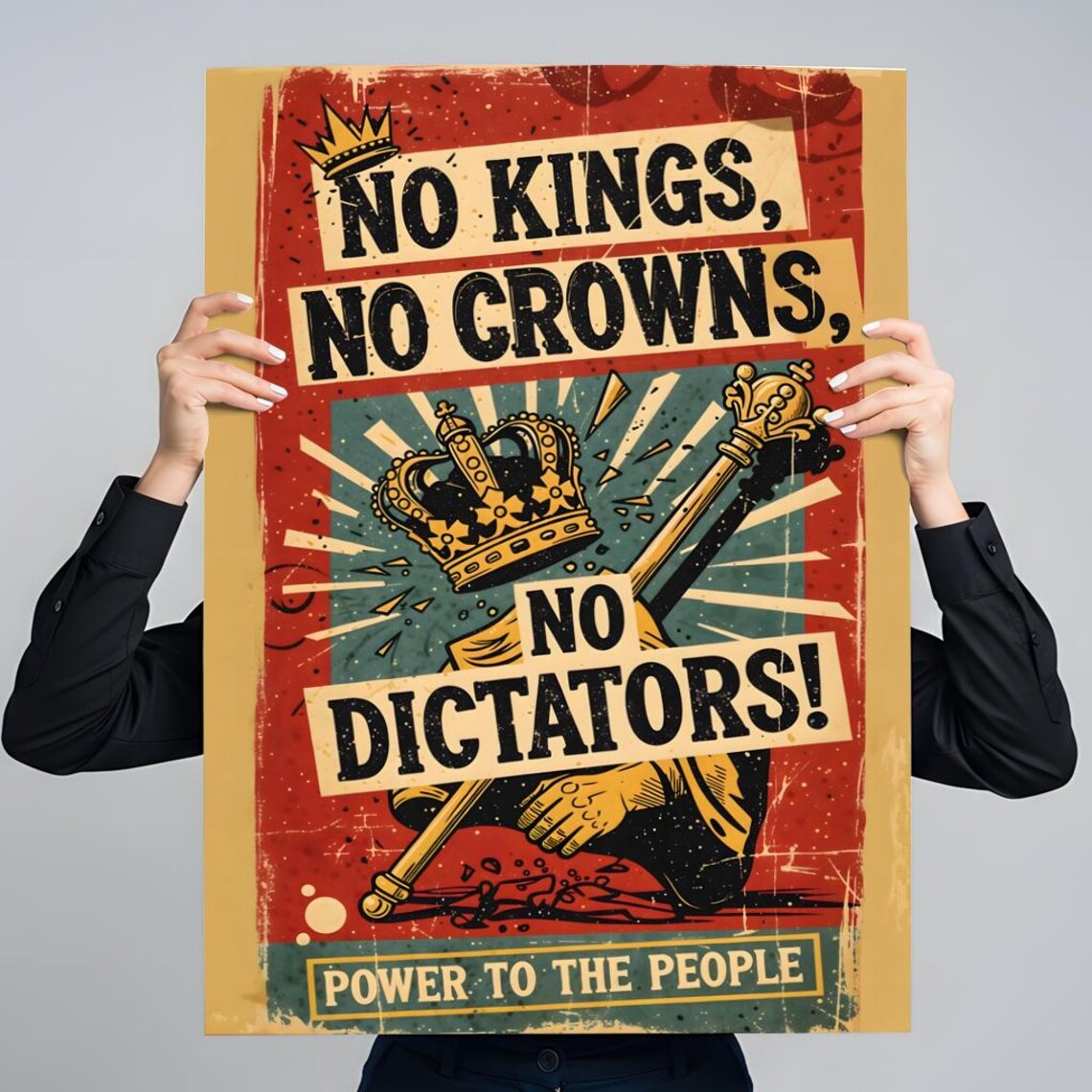 Anti-dictator Protest Poster: No Kings, No Crowns (digital Download) - Etsy