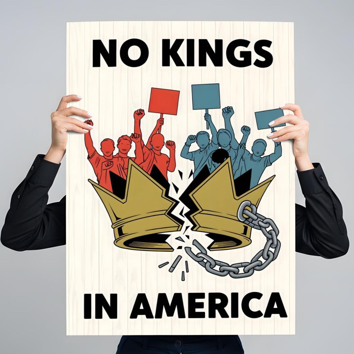 No Kings in America Protest Art Print: Anti-tyranny Poster (digital ...