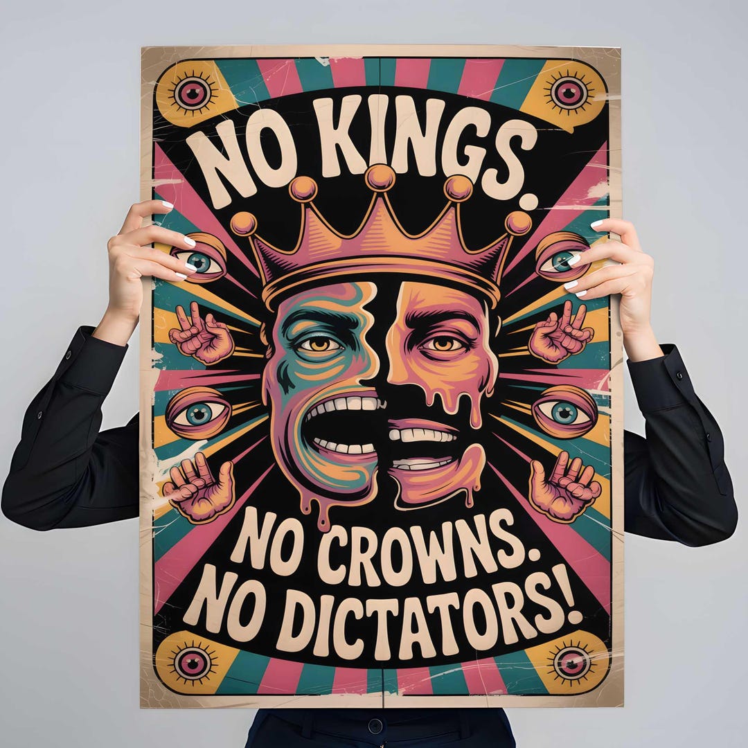 No Kings No Crowns Protest Poster, Activist Art (digital Download) - Etsy