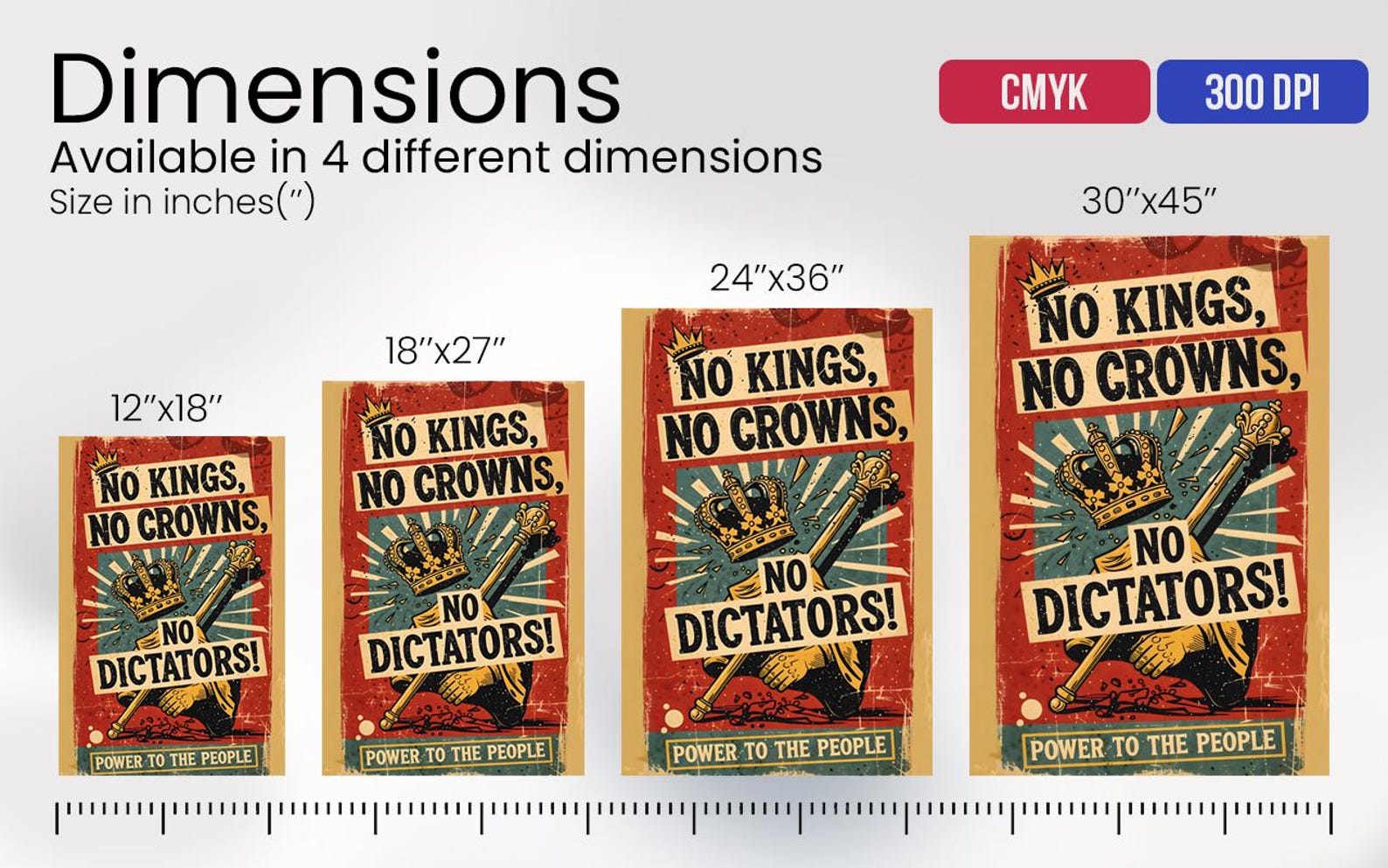 Anti-dictator Protest Poster: No Kings, No Crowns (digital Download) - Etsy