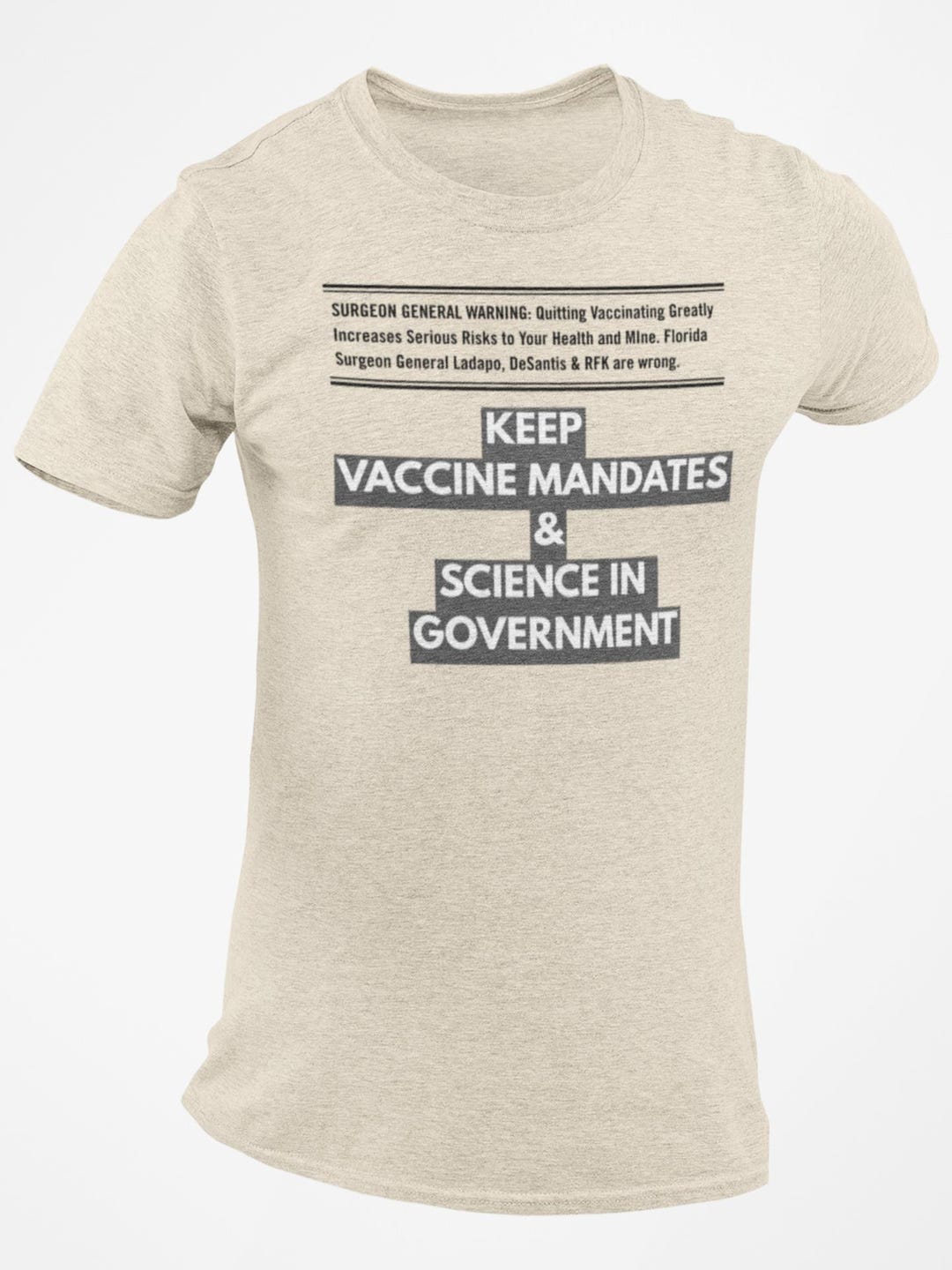 Surgeon General Warning, Pro-vax Pro-science T-shirt for Men & Women ...