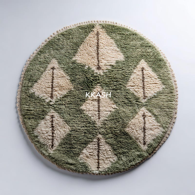 Diamond Checker Round Rug - Etsy