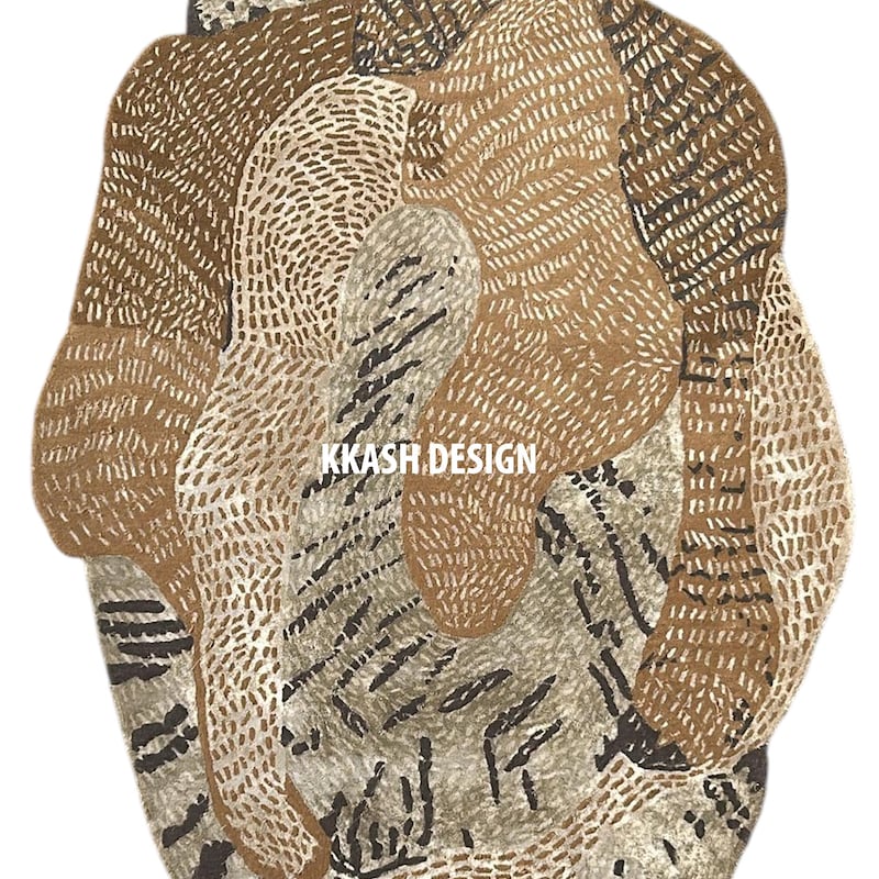 6x9 Abstract Brown Rug - Etsy