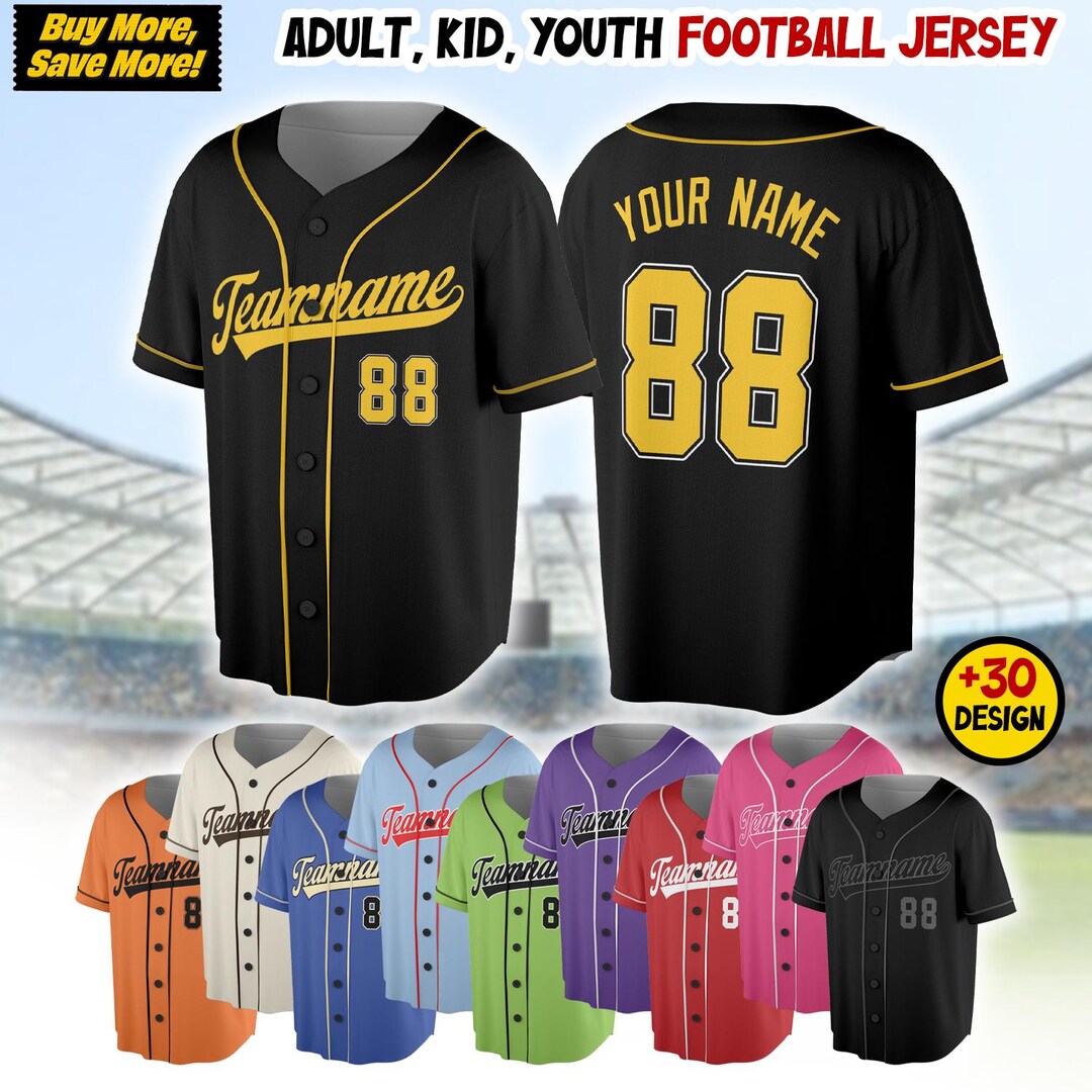 Custom Baseball Jersey Personalized Embroidery Name Number Sports Team ...