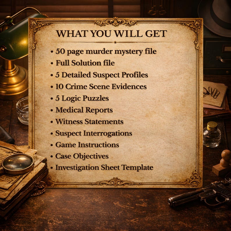 Printable Murder Mystery | Cold Case Investigation File | Detective ...