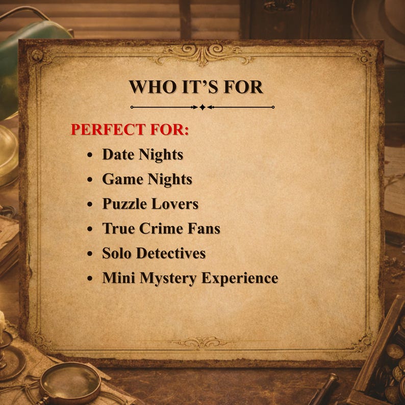 Mini Murder Mystery Printable Game | Detective Investigation Case File ...