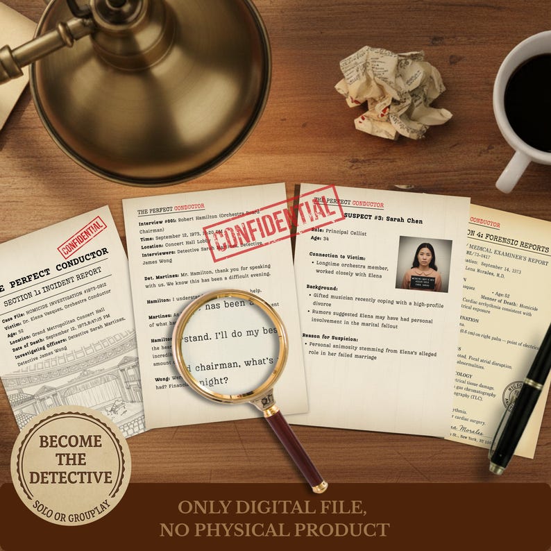 Murder Mystery Game Printable | Cold Case Detective File | True Crime ...