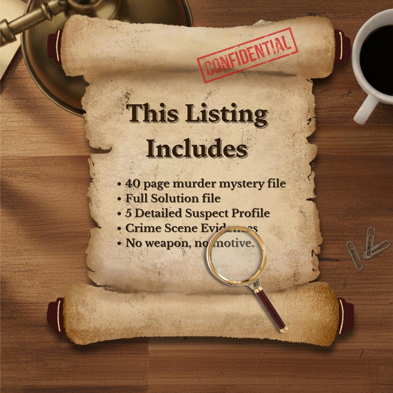Murder Mystery Game Printable | Cold Case Detective File | True Crime ...