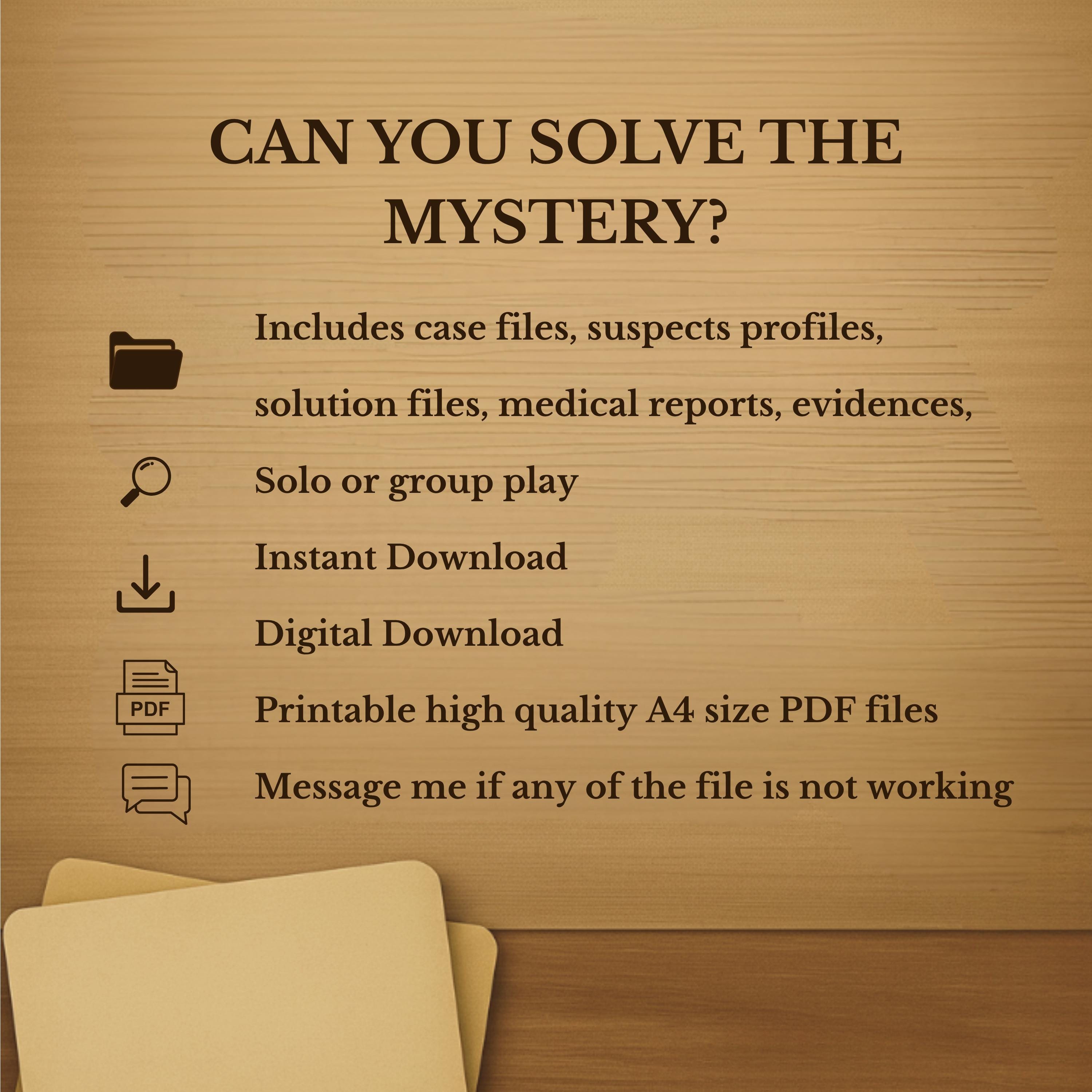 Murder Mystery Game Printable | Cold Case Detective File | True Crime ...