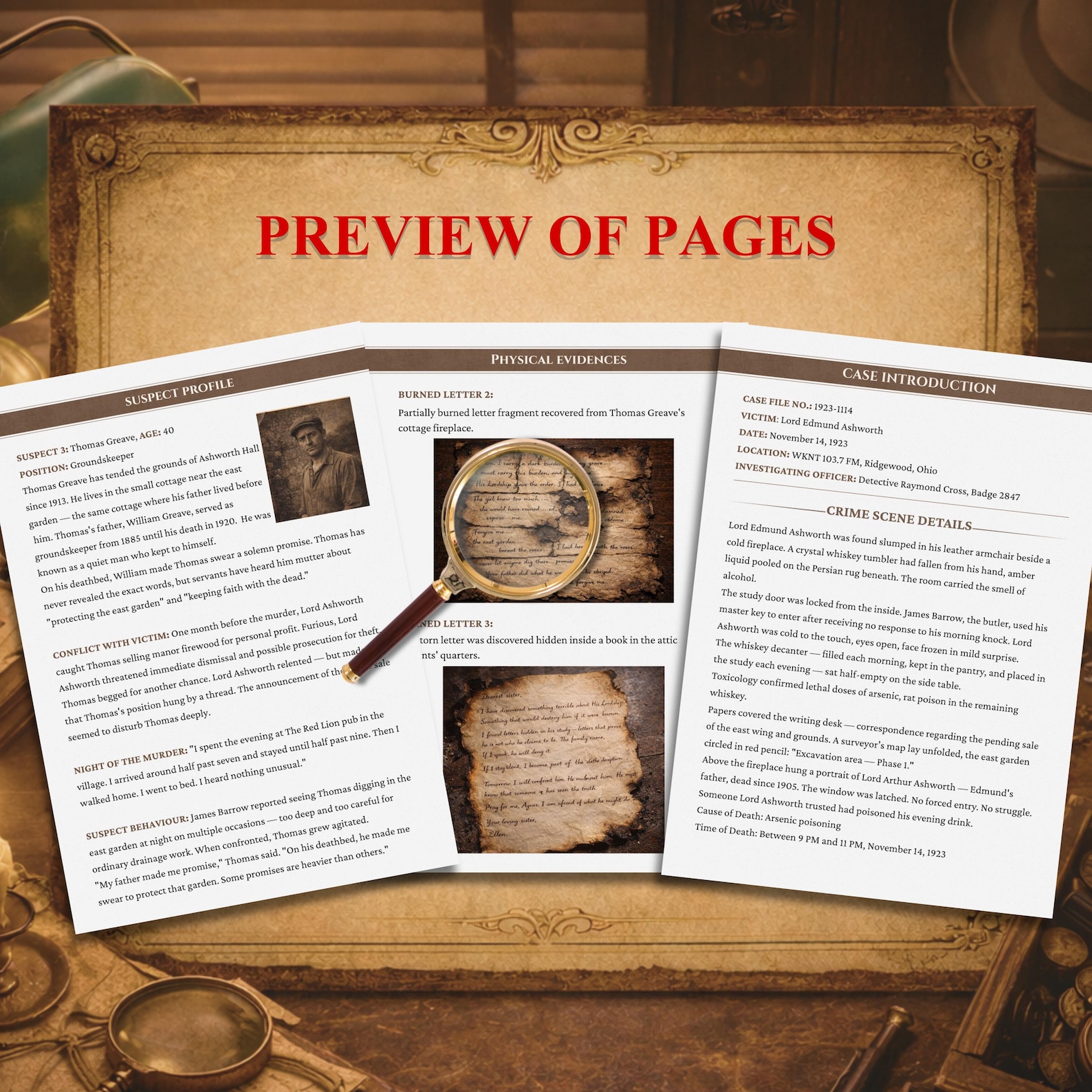 Mini Murder Mystery Printable Game | Detective Investigation Case File ...