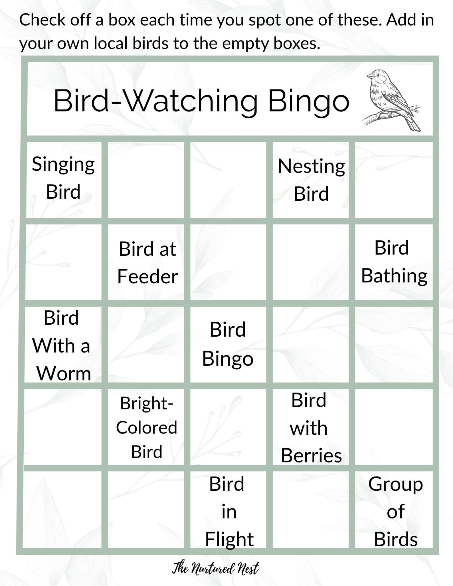Printable Bird Watching Journal | Backyard Nature Tracker | Bird ...