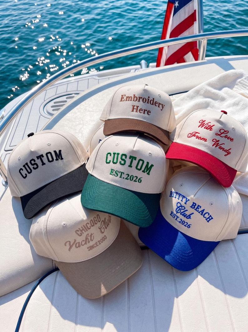 Embroidered Trucker Hat, Custom Text Hat, Vintage Baseball Hat ...