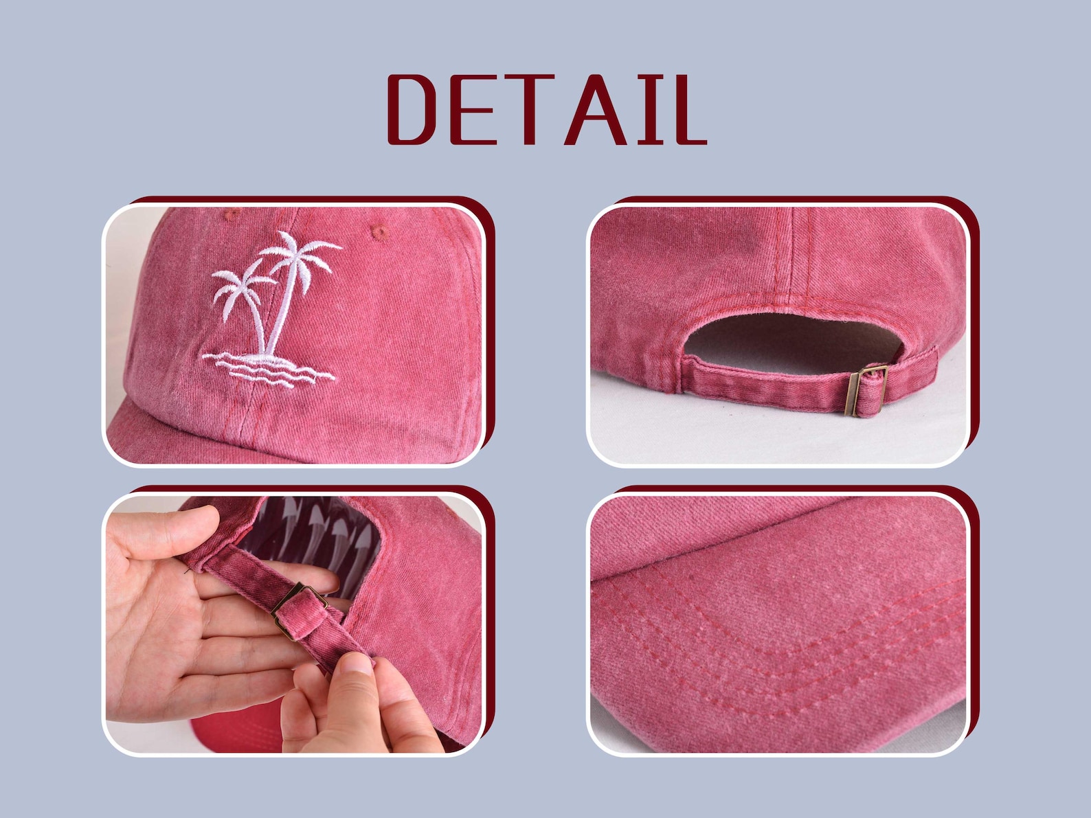 Coconut Tree Embroidered Baseball Cap, Palm Tree Embroidered Hat, Gift ...