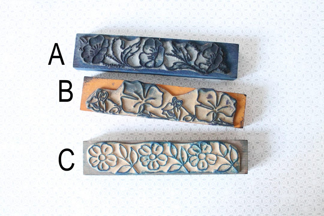 Antique French Flower Frieze Rubber Stamp - Textile & Paper Arts - Etsy