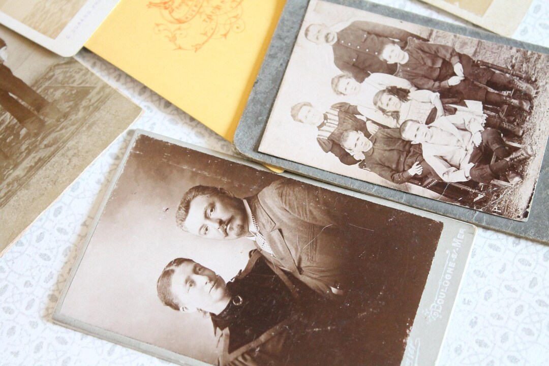 2 Antique Authentic Portraits French Cards Chosen for You, Circa 1890 ...