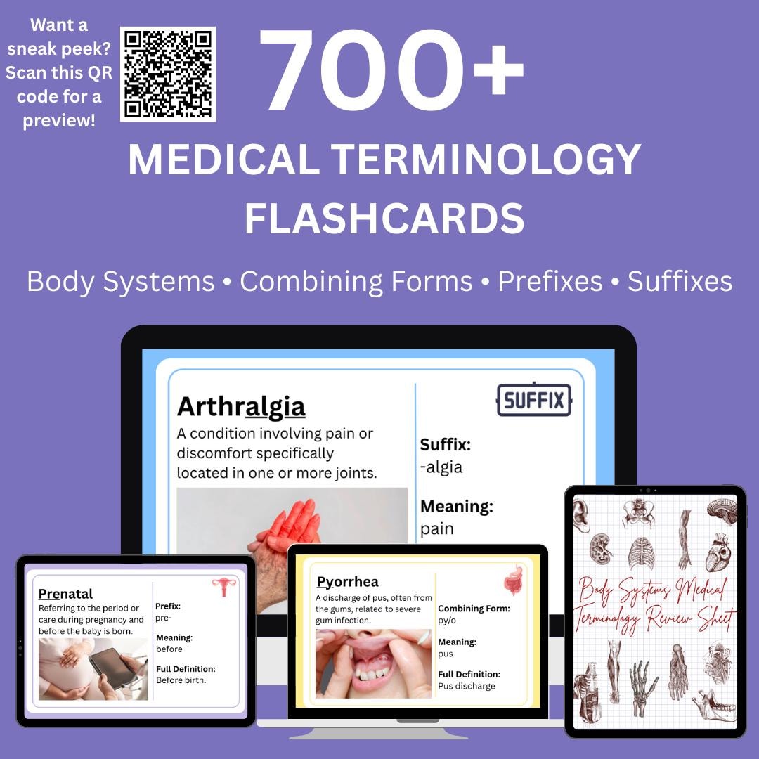 Medical Terminology Flashcards: 700+ Prefixes, Suffixes, and Combining ...