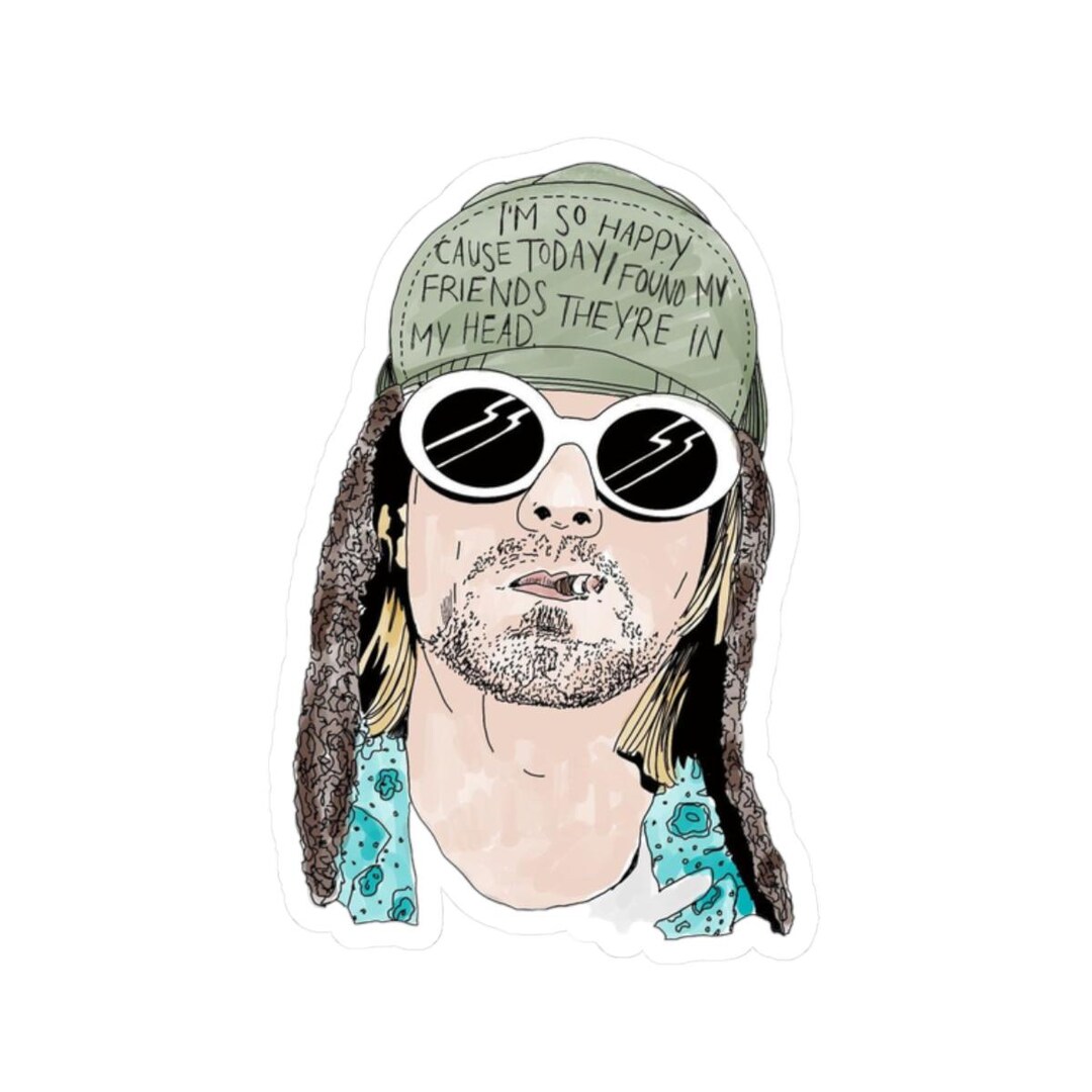 Kurt Cobain Sticker - Lithium Song Lyrics - Decal Vinyl Glossy Laptop ...