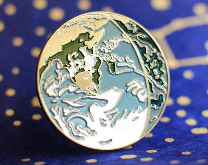 Earth 1.5 Brass Soft Enamel Pin - Etsy