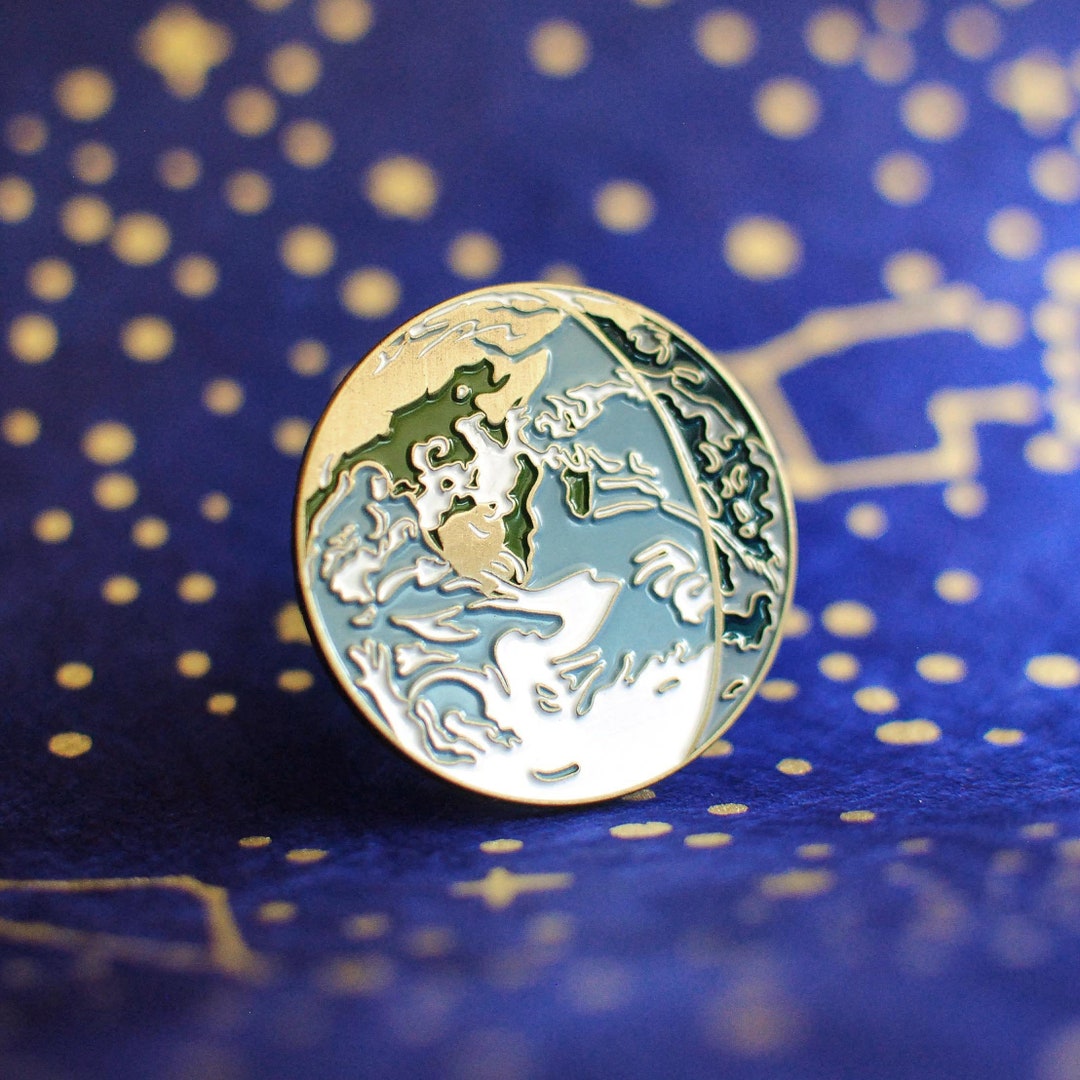 Earth 1.5 Brass Soft Enamel Pin - Etsy