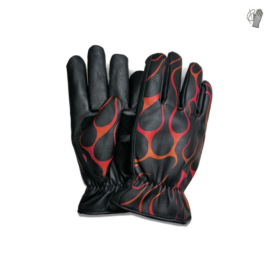 Red Flames Winter Gloves | Thermal Insulated Flame Print Gloves ...