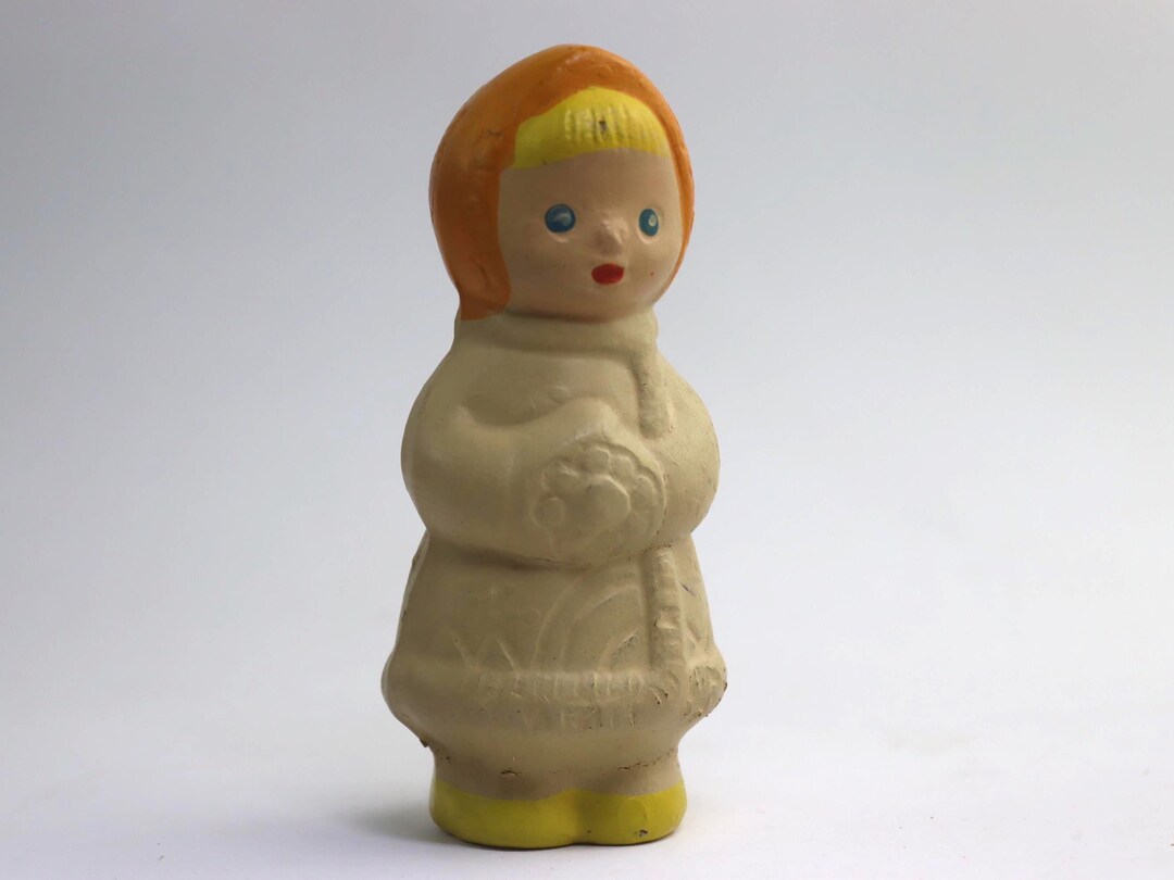 Vintage Soviet Rubber Doll - USSR 1950s Baby Toy - Soft Rubber Girl ...