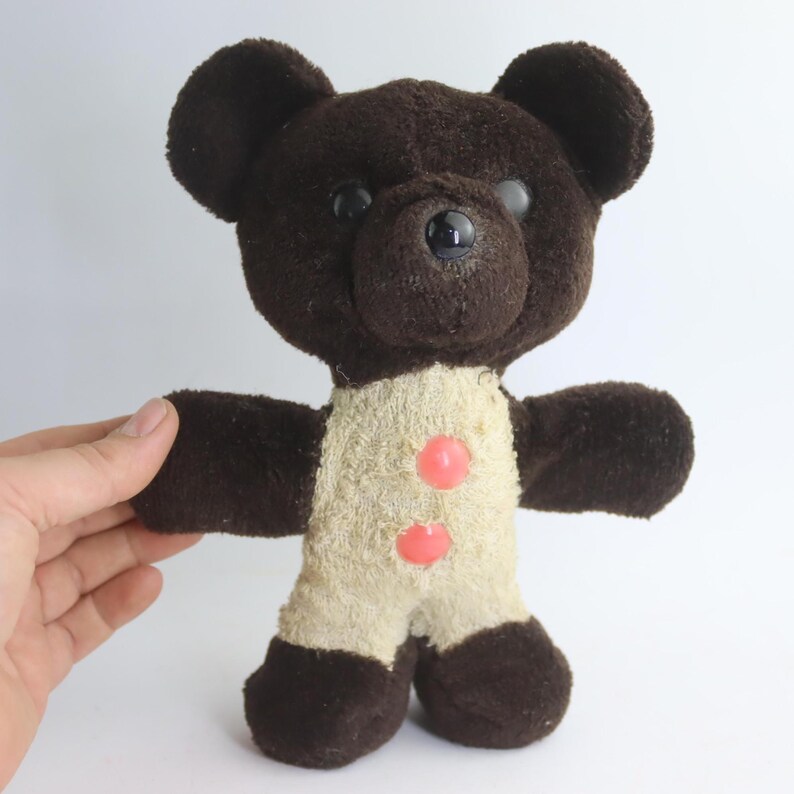 Rare 1970s Soviet Plush Teddy Bear – USSR Vintage Stuffed Toy – 23 Cm ...