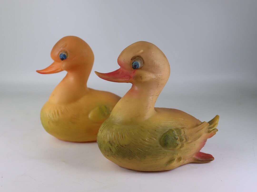 Vintage Rubber Ducks Pair 1970–80s USSR — Rare Soft Vinyl Toys ...