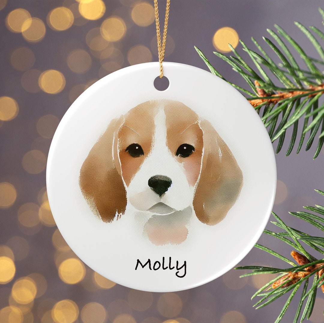Personalized Beagle Christmas Ornament With Custom Name, Holiday Gift ...