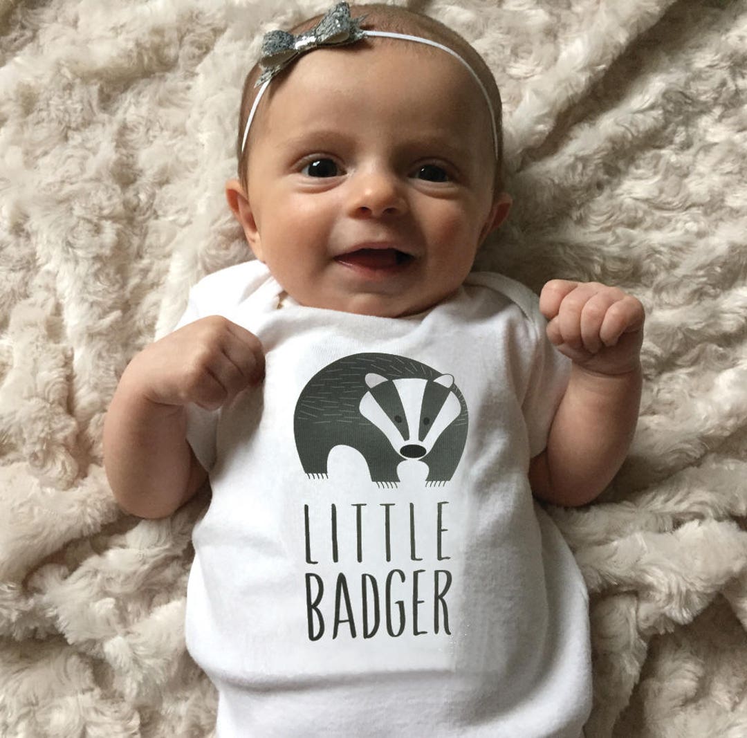Badger Baby Bodysuit, Cute Baby Clothes for Boy or Girl, Woodland ...