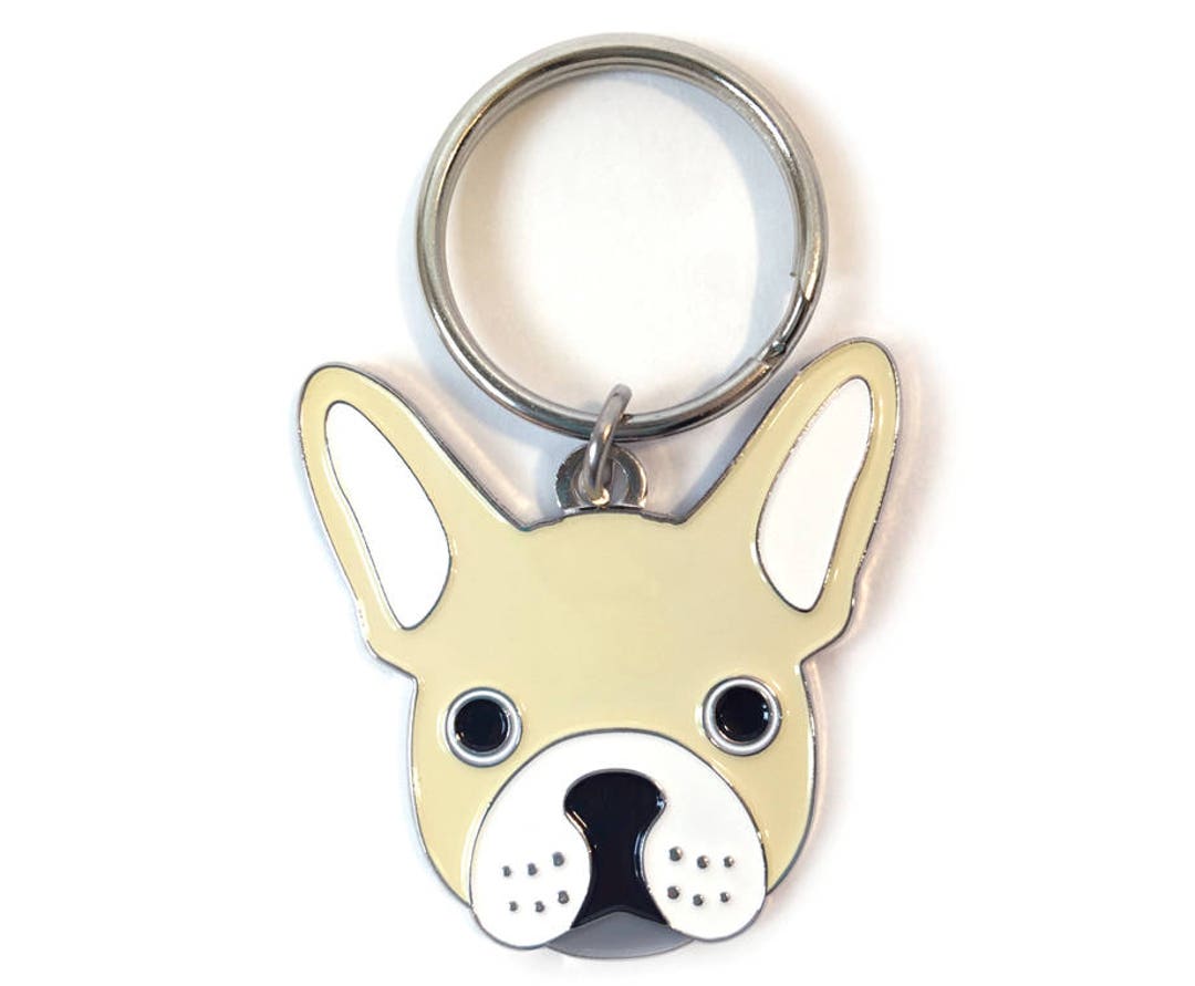 French Bulldog Enamel Keychain, Gift for Dog Lovers, Unisex Frenchie ...