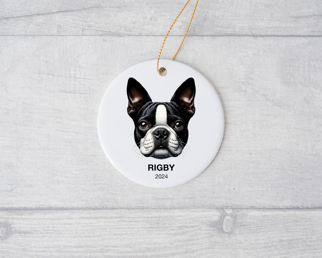 Boston Terrier Christmas Ornament Personalized With Custom Name ...